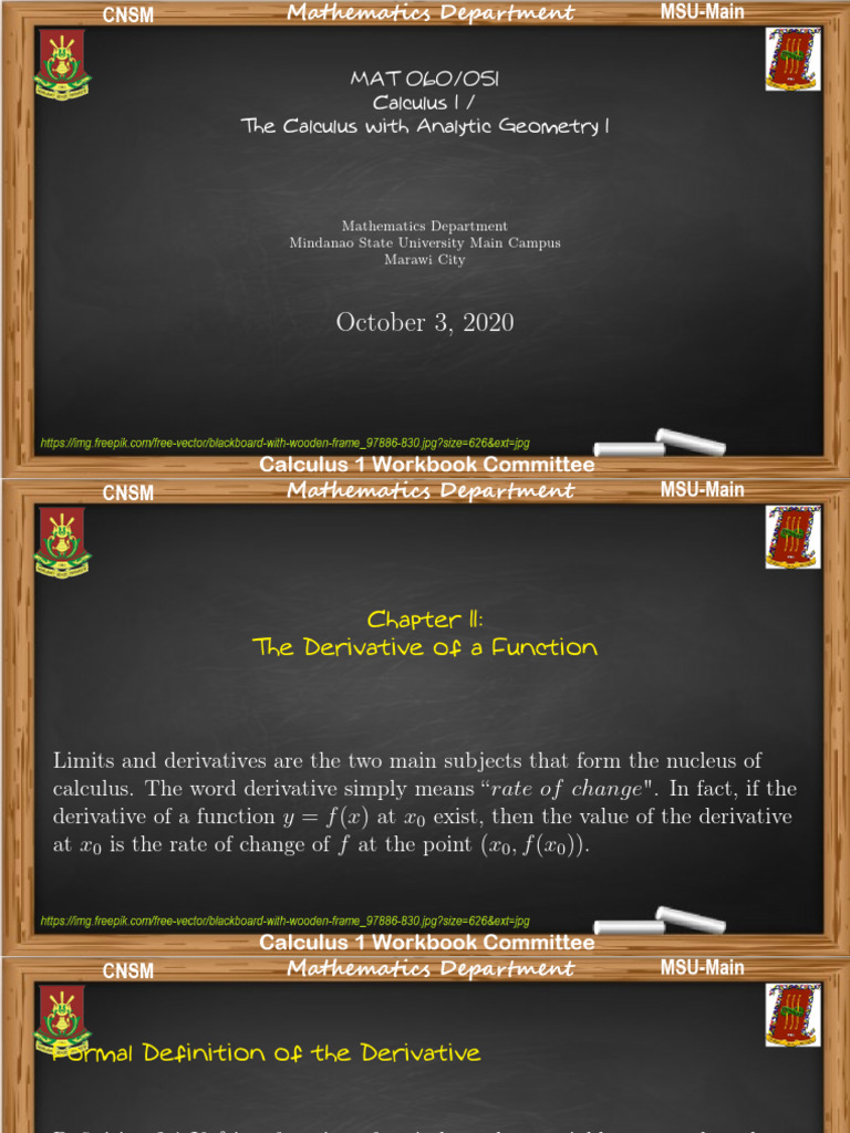 Chapter 1 Beamer 3 for Students 1 (1) | PDF | Derivative | Function (Mathematics)