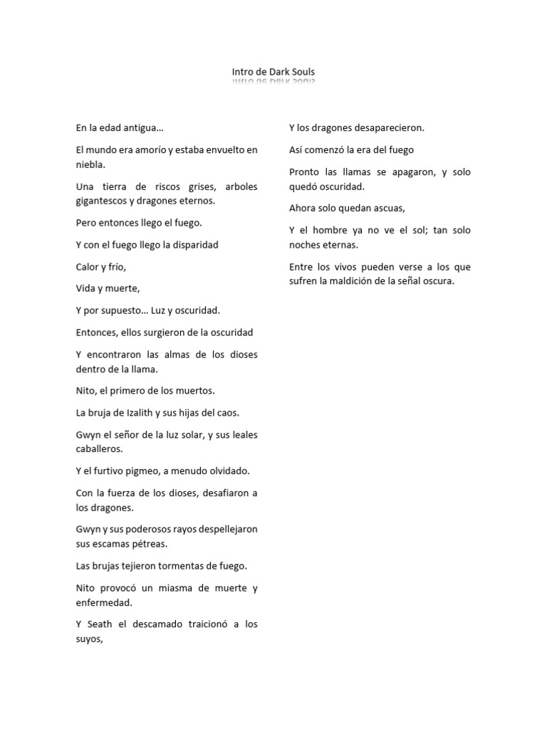 Guíon Dark Souls Intro | PDF