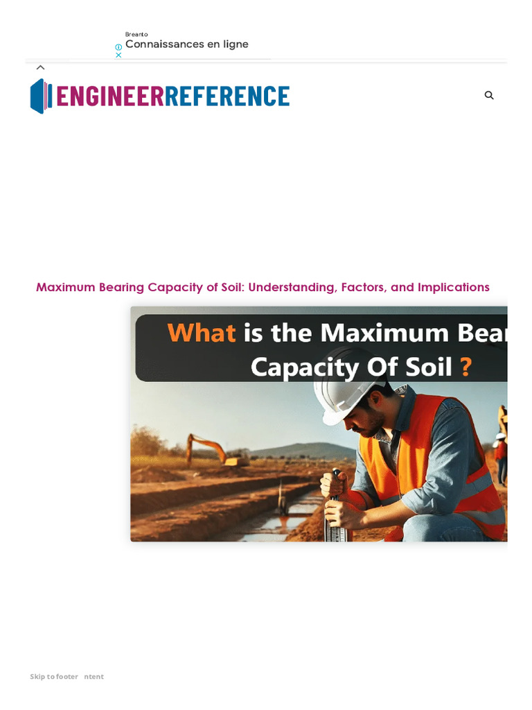 Maximum Bearing Capacity of Soil - Understanding, Factors, and ...