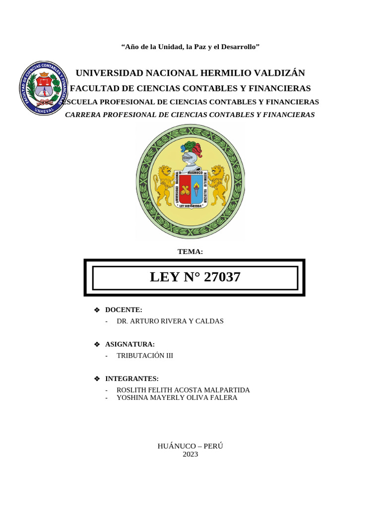 Ley #27037 | PDF | Impuestos | Comisión Europea