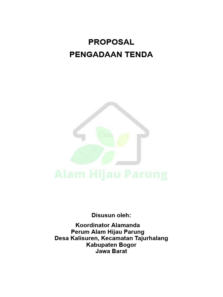 PROPOSAL PENGADAAN TENDA BAR | PDF