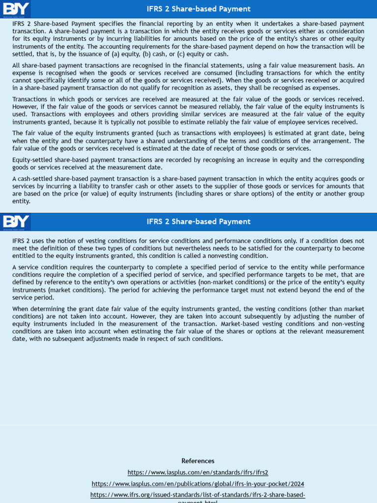 IFRS 2: Share-Based Payment Overview | PDF | Fair Value | Equity (Finance)
