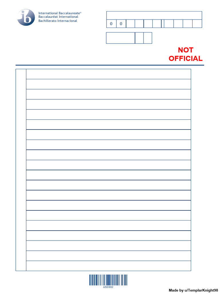 IB Answer Sheet 1 | PDF