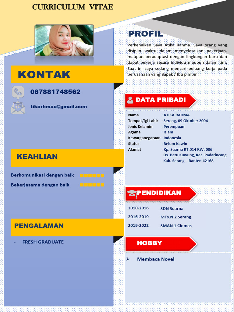 Atika Rahma CV | PDF