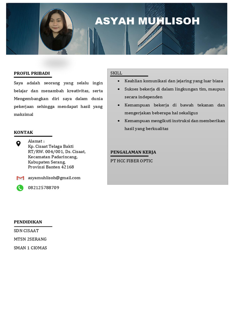 Asyah M | PDF | Karier & Perkembangan