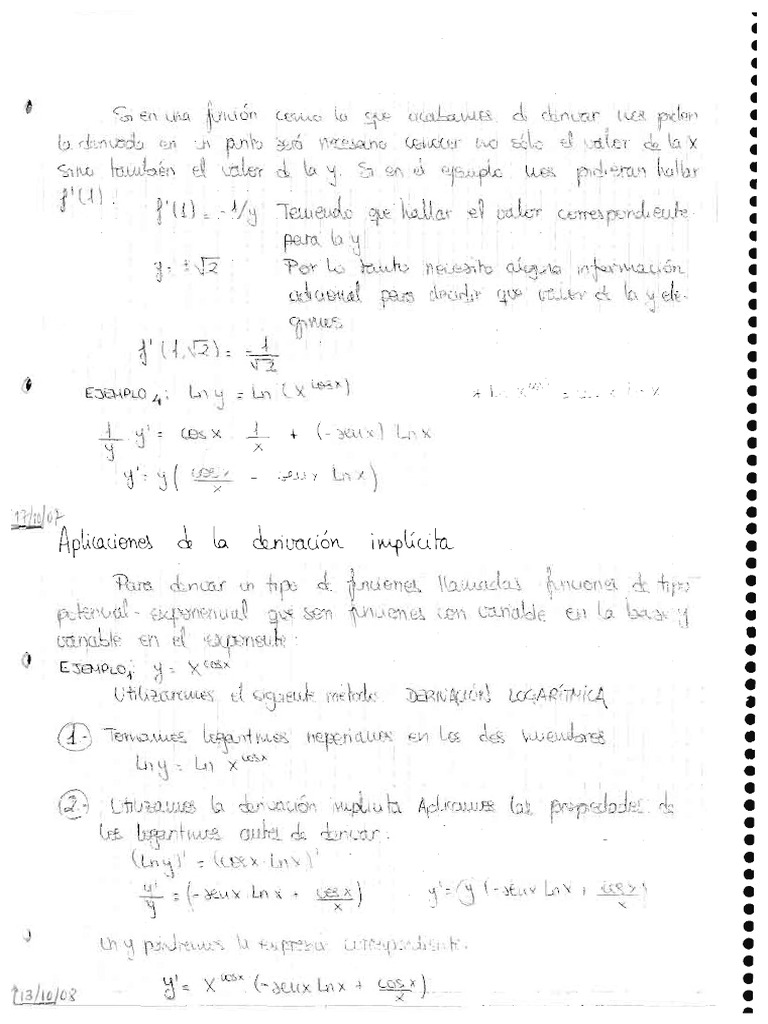 Derivacion Logaritmica | PDF
