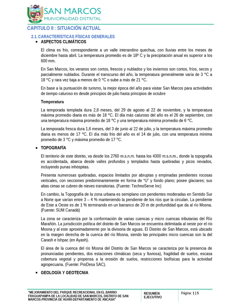 Características del Clima y Terreno en San Marcos | PDF | Clima ...