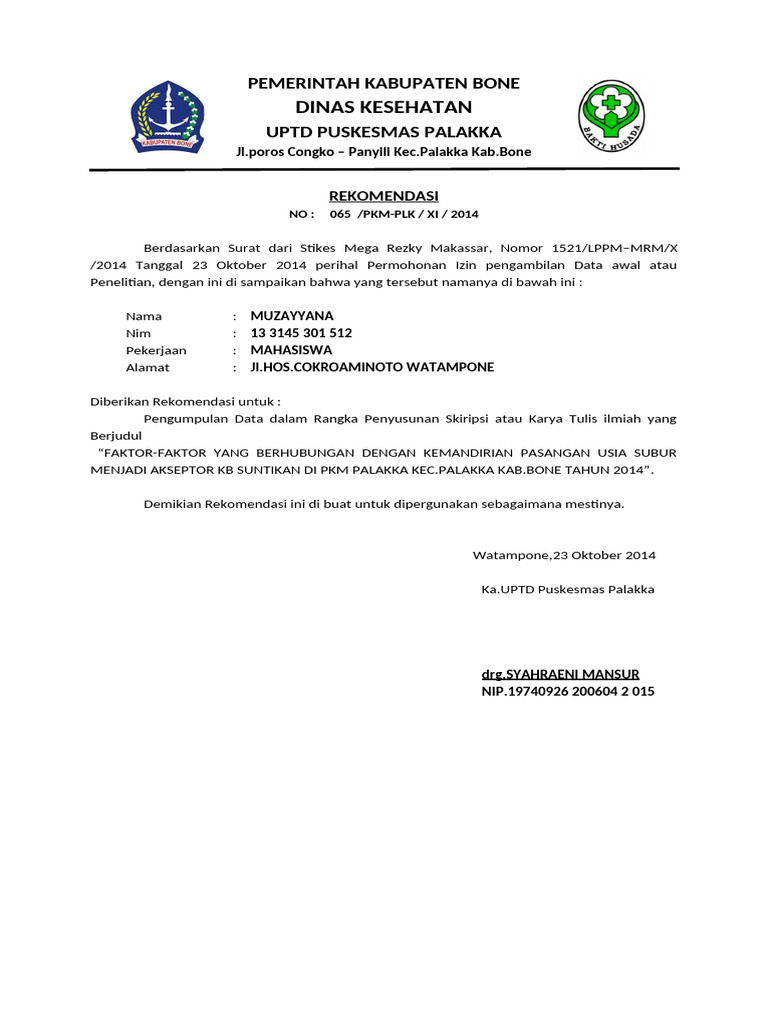 surat keterangan meneliti | PDF