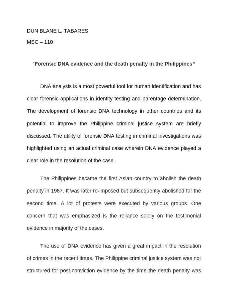 Forensic Dna Evidence | PDF