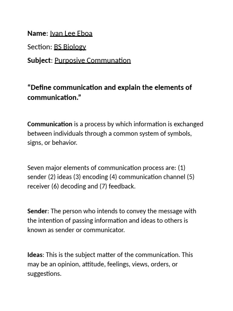 Communication and Elements of Communication | PDF | Career & Growth