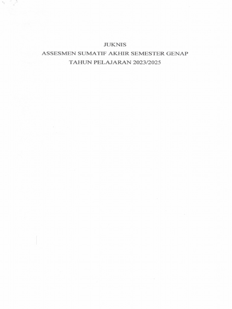 Juknis Assesmen Sumatif Akhir Semester Genap | PDF