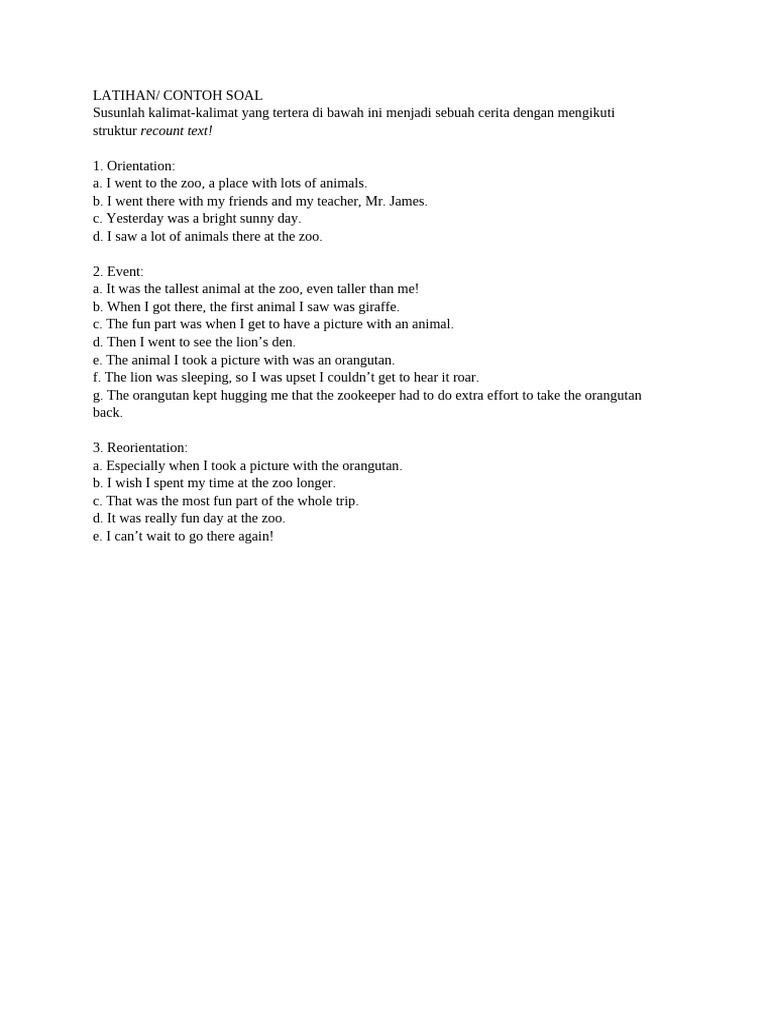 Task Menyusun Recount Text | PDF