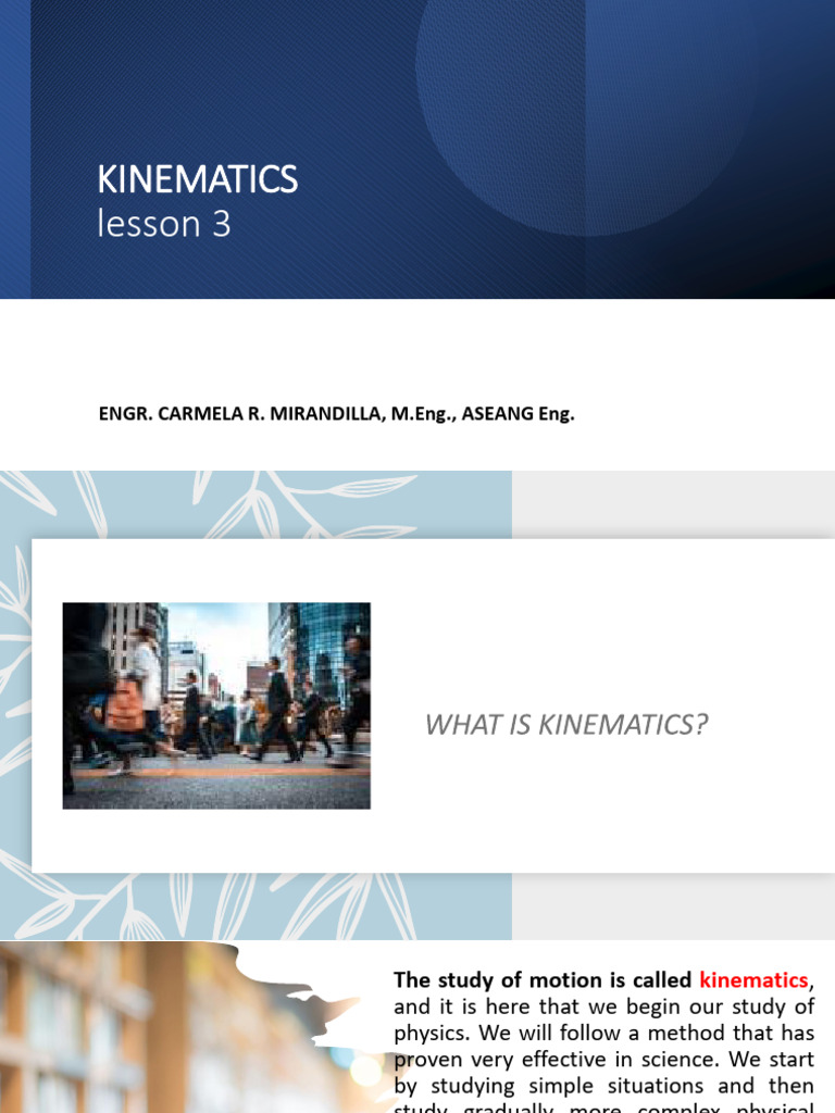 lesson-3.-KINEMATICS | PDF | Velocity | Acceleration