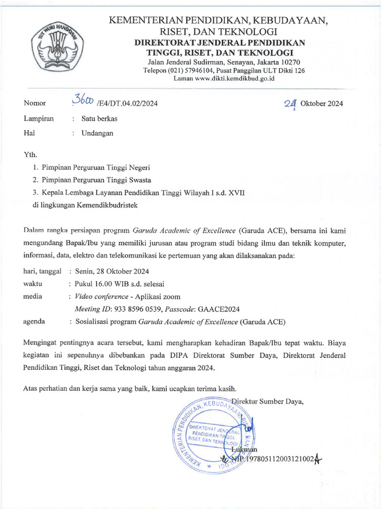 Surat Undangan Sosialisasi | PDF