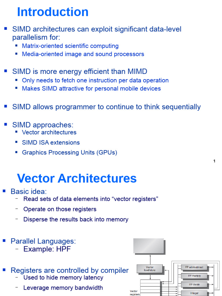 Lec 18-VectorSIMDGPUArchitectures | PDF | Office Equipment | Operating ...