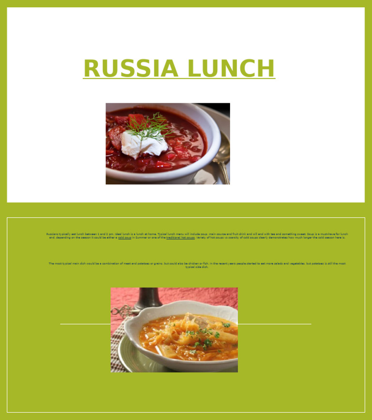 RUSSIA LUNCH | PDF
