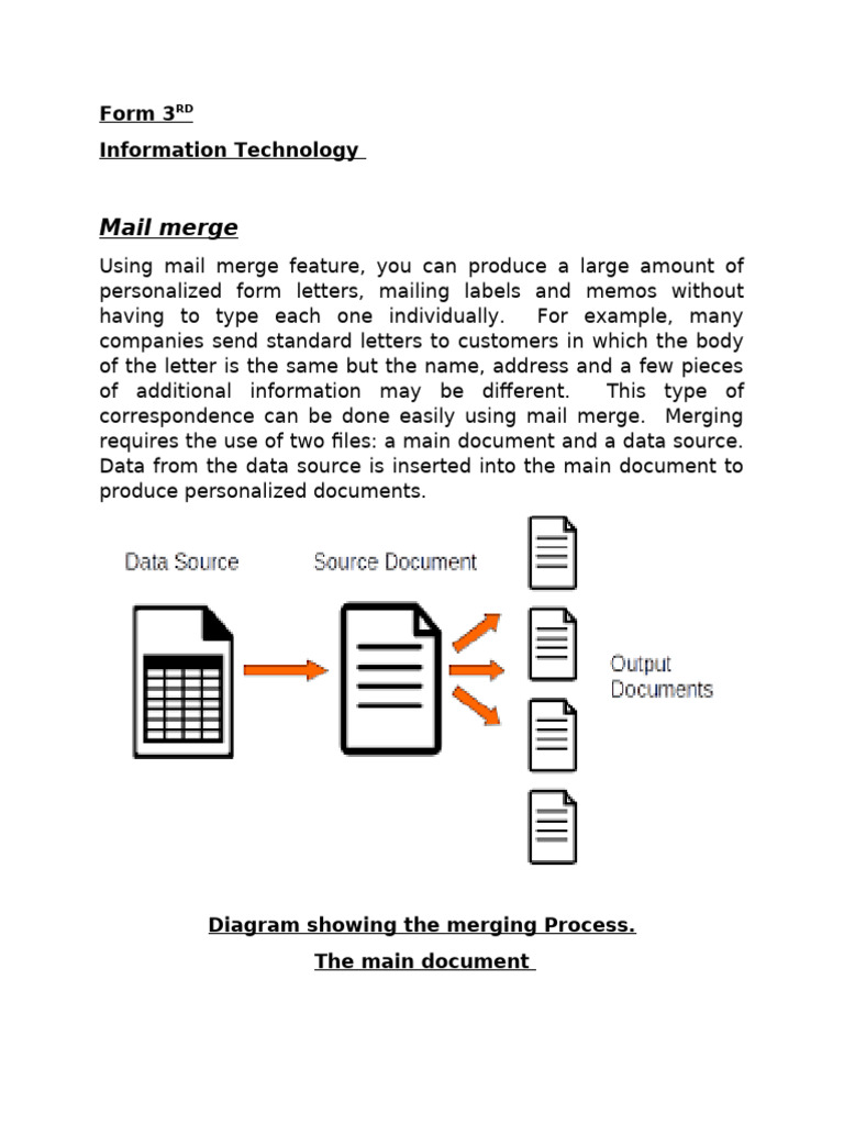 Mail Merge Notes 3rd Form 2 | PDF | Mail | Microsoft Excel