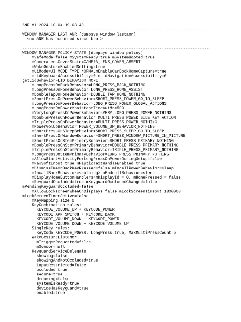 Dumpsys ANR WindowManager | PDF | Arm Architecture | Embedded Linux Distributions