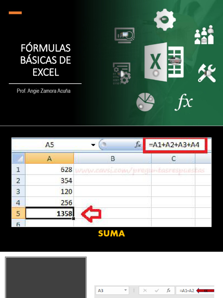 Presentación - Fórmulas Básicas de Excel | PDF