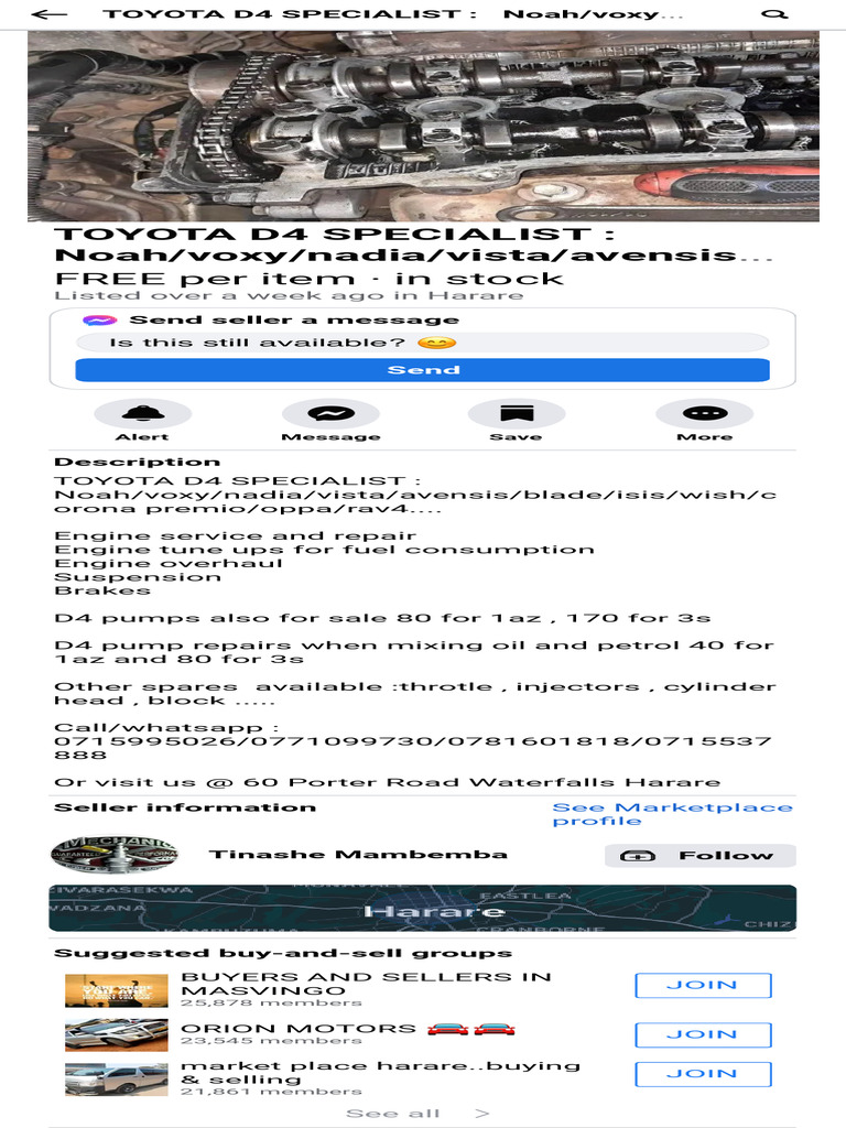 Toyota D4 Specialist: Noah/voxy/nadia/vista/avensis: FREE Per Item in ...