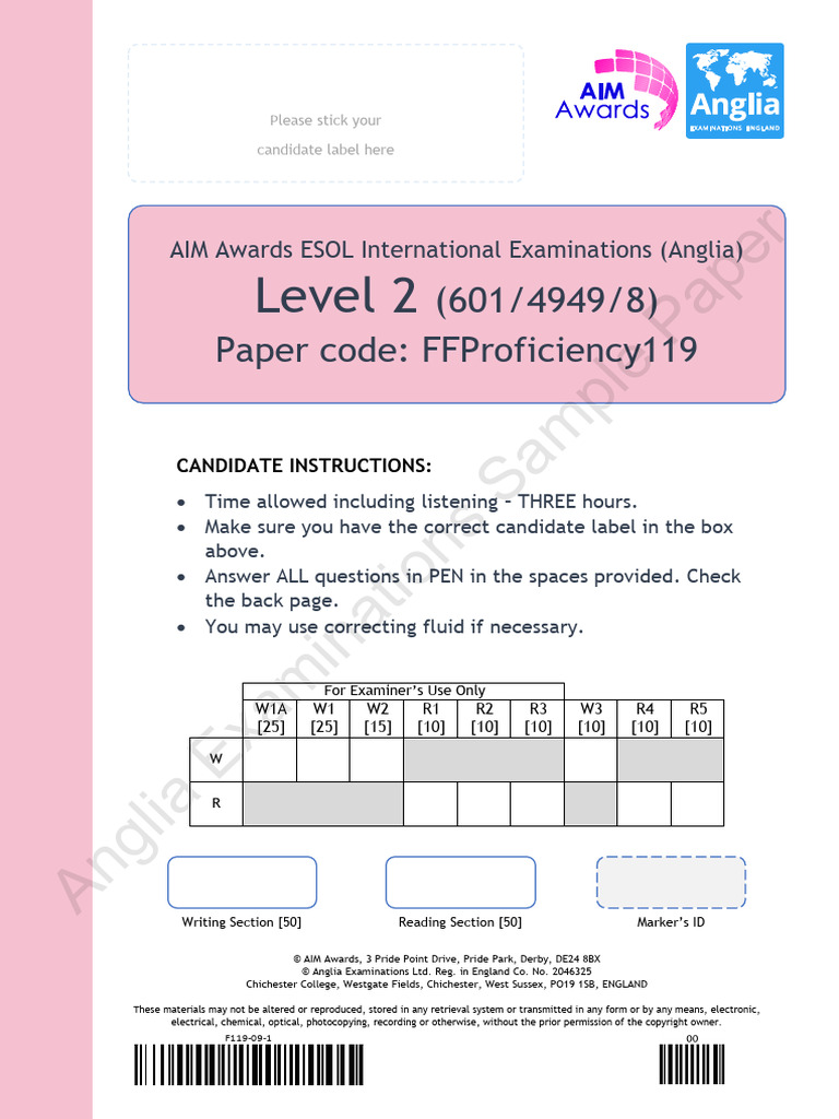 (Sample) 9. Proficiency Template FF119 | PDF