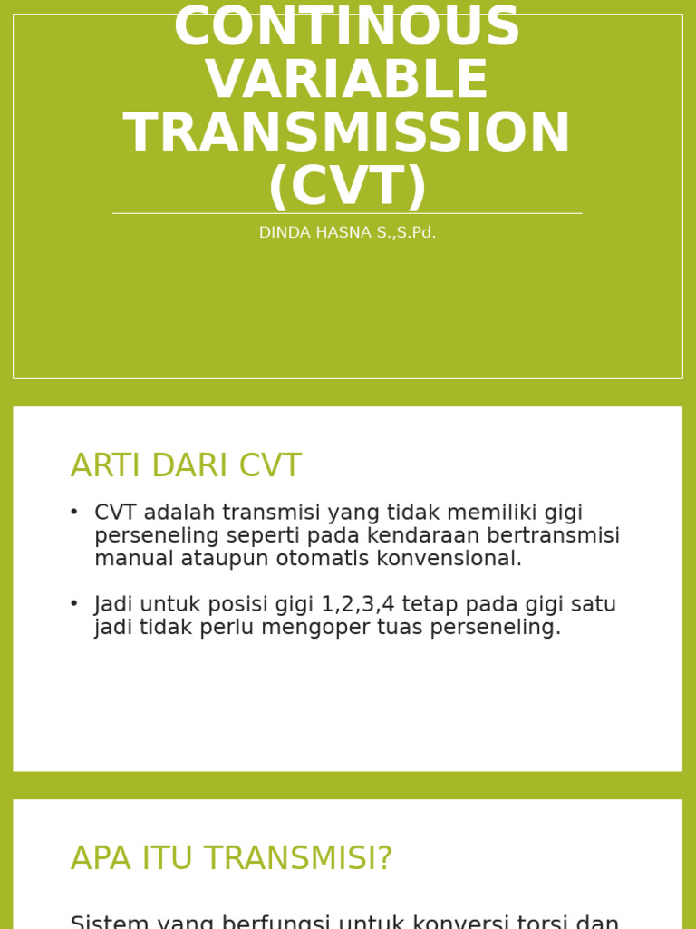 Continous Variable Transmission (CVT) | PDF | Griya & Taman | Komputer
