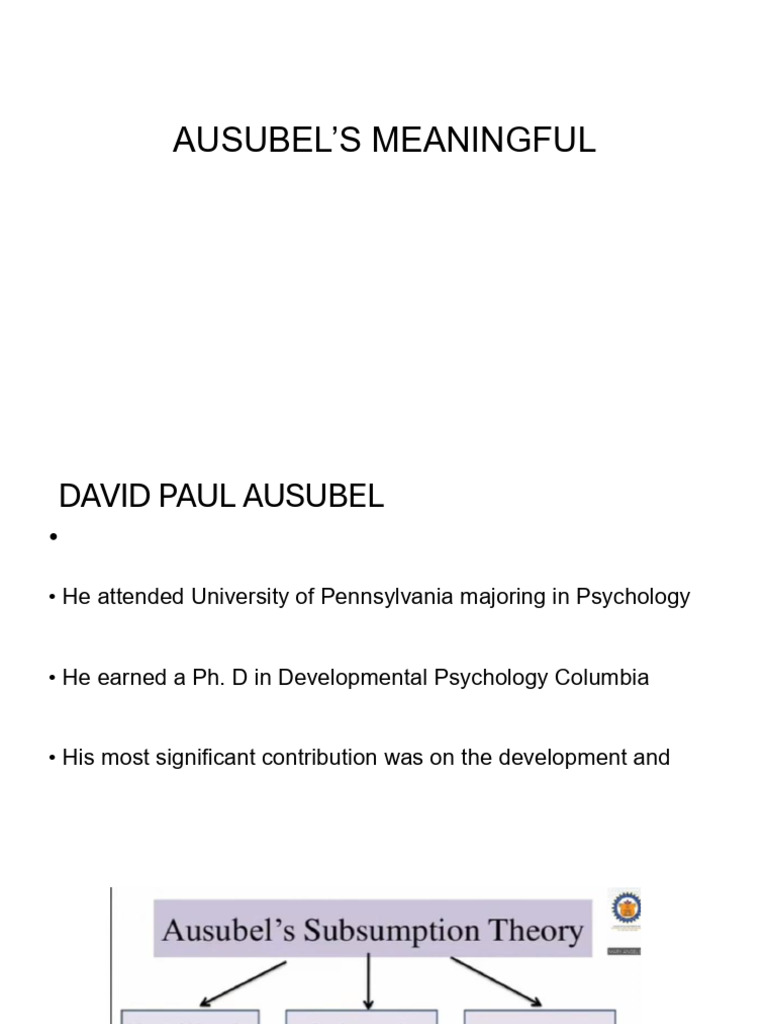 Ausubel's Subsumption Theory Explained | PDF