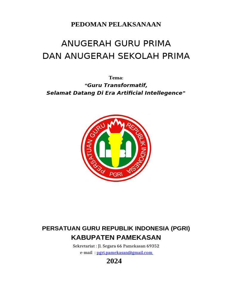 Panduan Agp-ASP Pgri 2024 | PDF