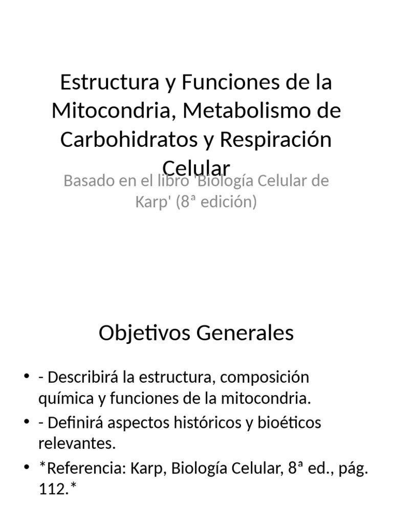 Presentacion Biologia Mitocondria Carbohidratos | PDF | Mitocondria ...