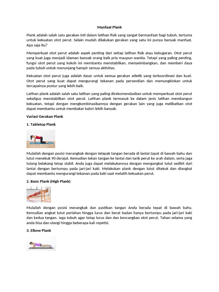 Manfaat Plank | PDF