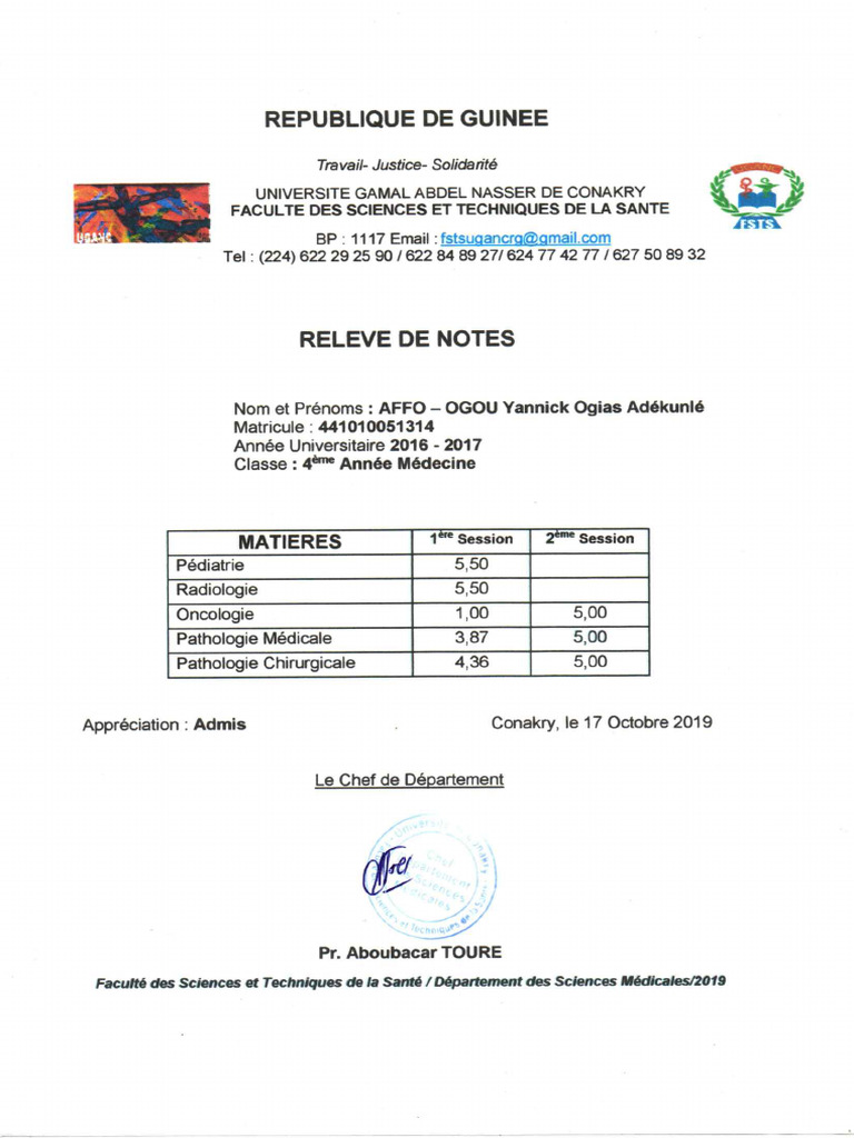 Releve de Note 3 | PDF