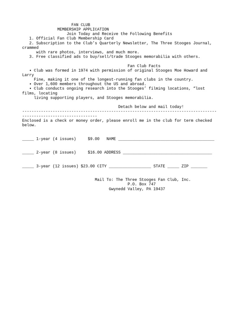 616665897-Fan-Club-Membership-Application-form | PDF