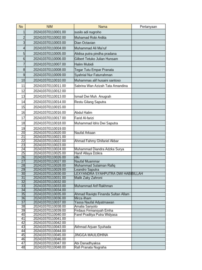 Pembagian Screening Maba 2024 - 1 | PDF
