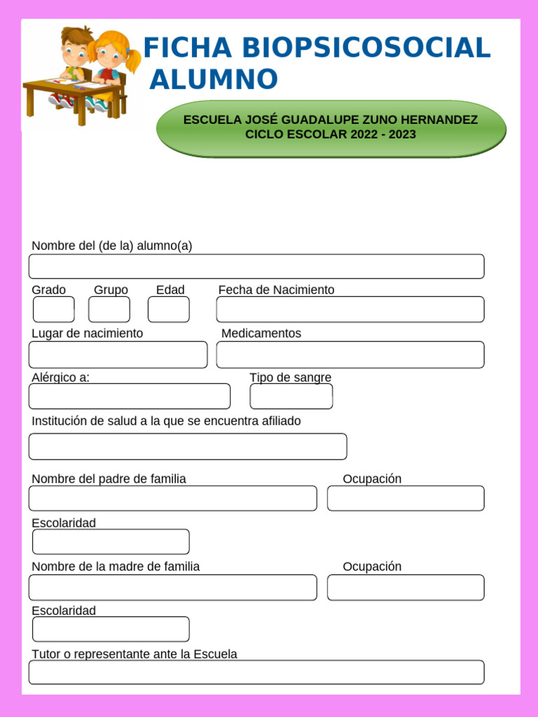 Ficha Biopsicosocial Modificada | PDF | Especialidades Medicas | Enfermedades y trastornos