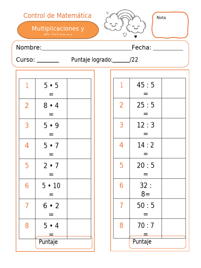 Control de tablas 2024 tabla | PDF