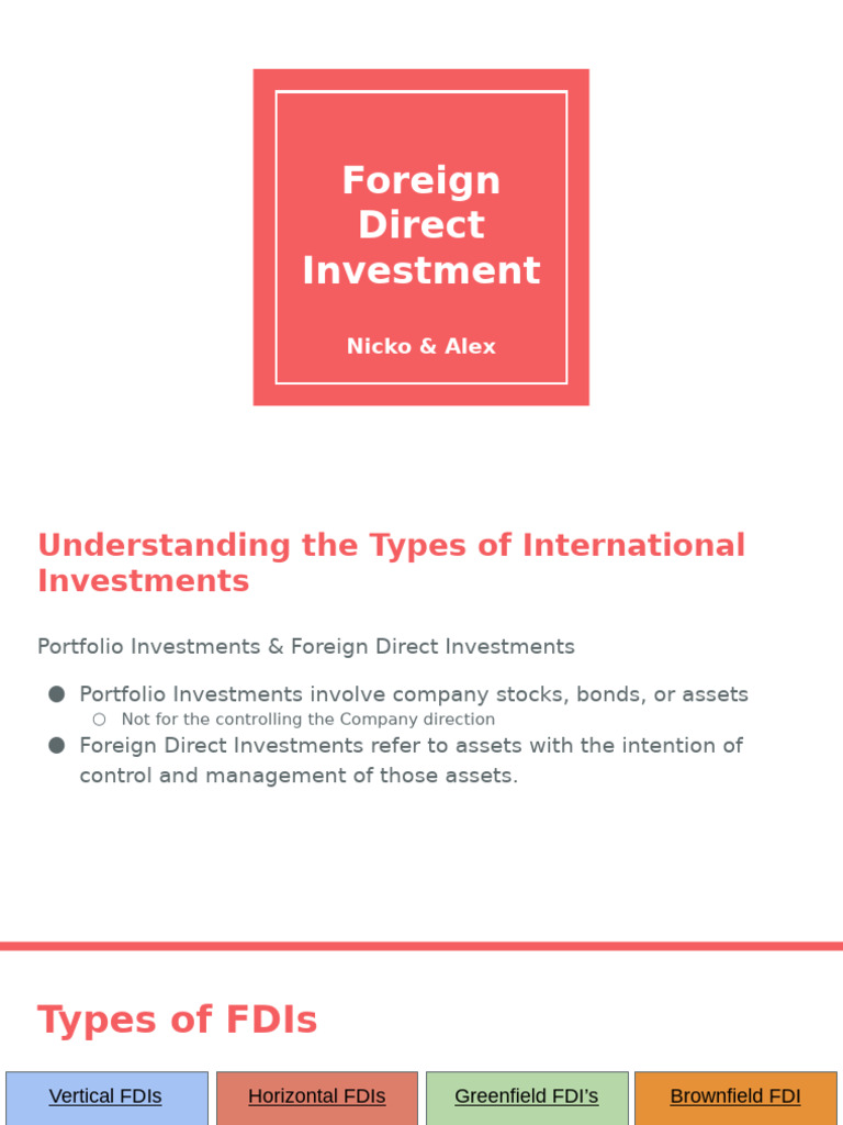 Foreign Direct Investment | PDF | Finance & Money Management
