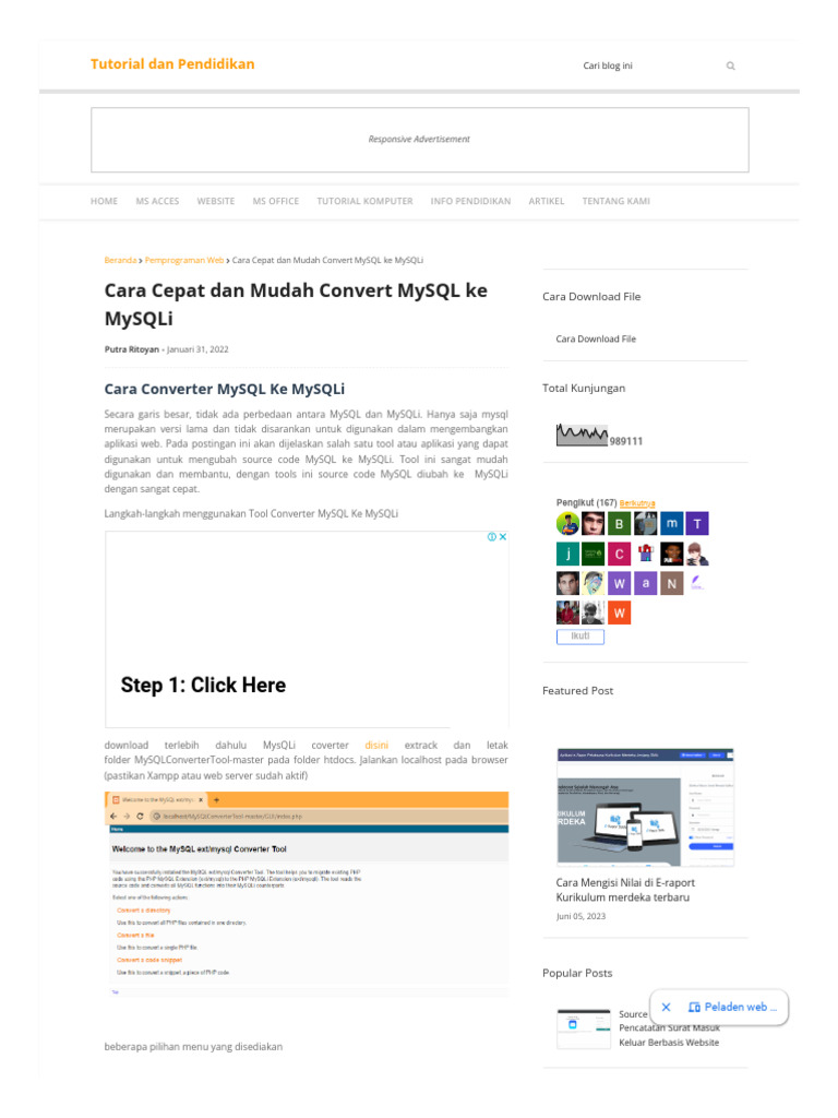 Cara Cepat Dan Mudah Convert MySQL Ke MySQLi | PDF | Teknologi & Rekayasa