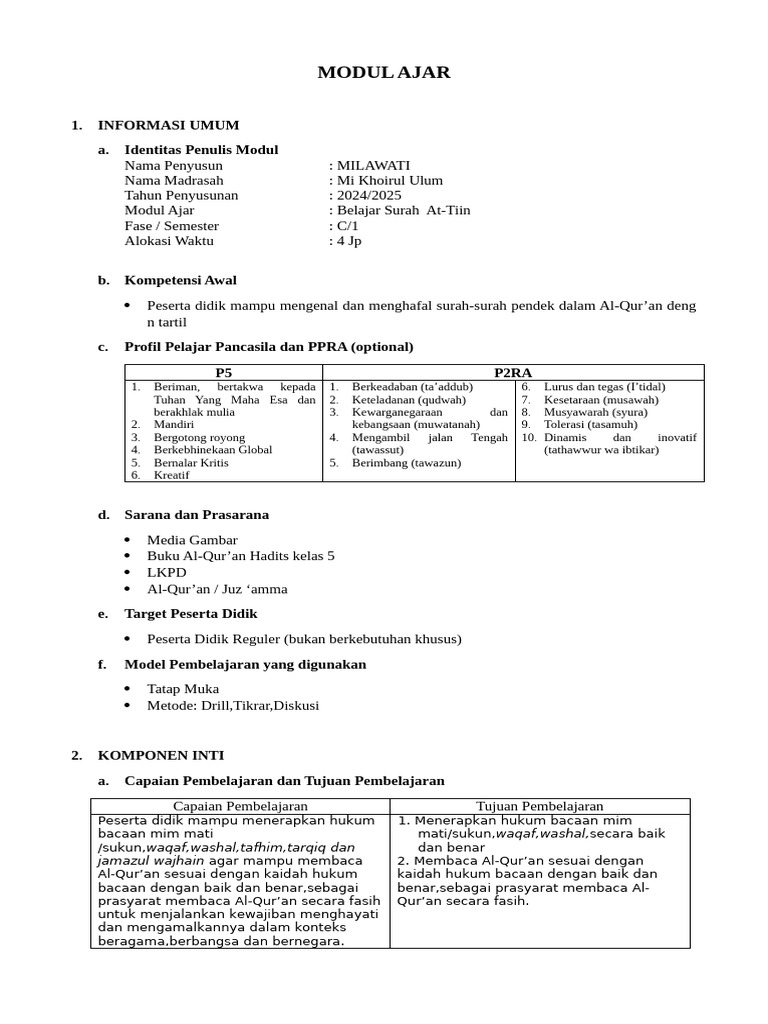 Bab 2 Surah At-Tiin | PDF