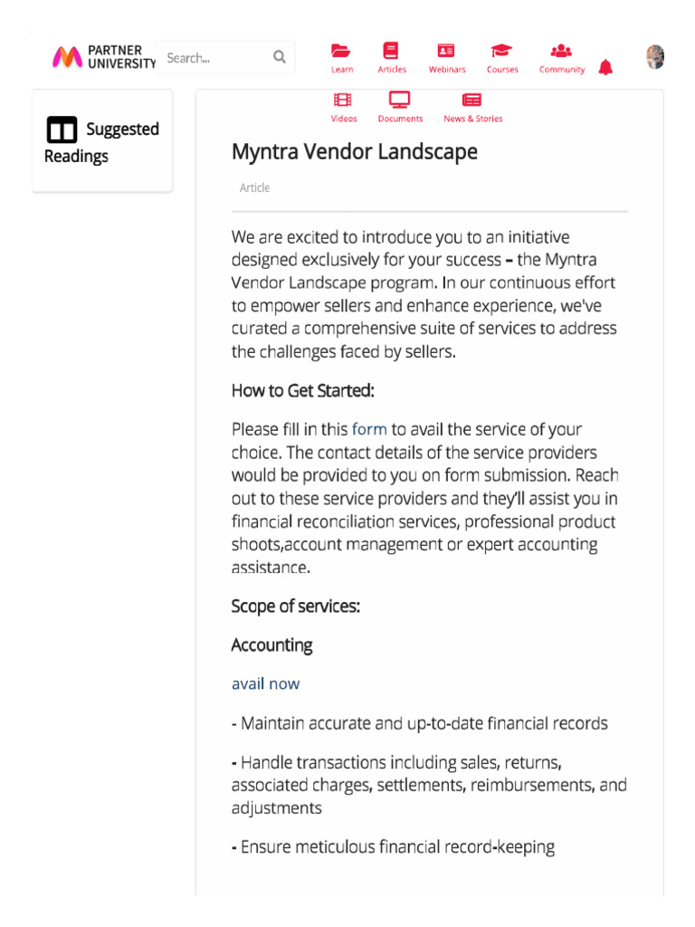 Myntra Landscape Vendor | PDF