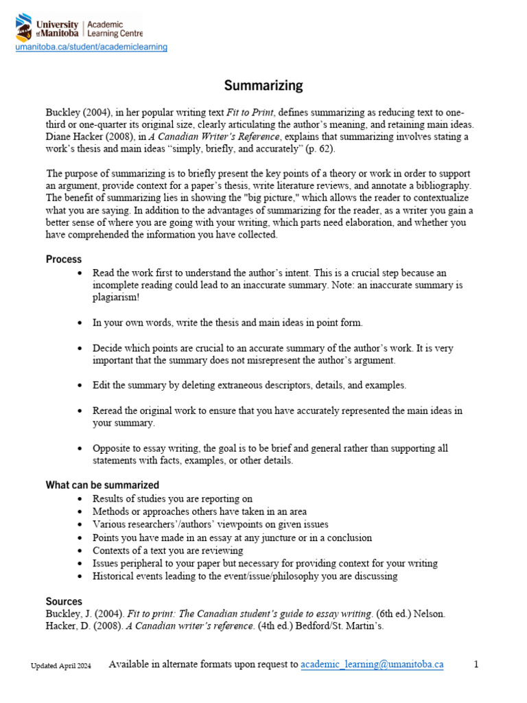 summarizing-new | PDF | Essays | Cognition