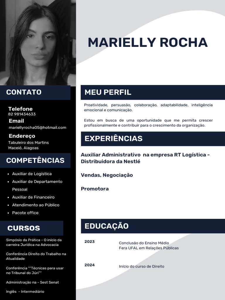 Currículo Personalizado de Marielly Rocha | PDF