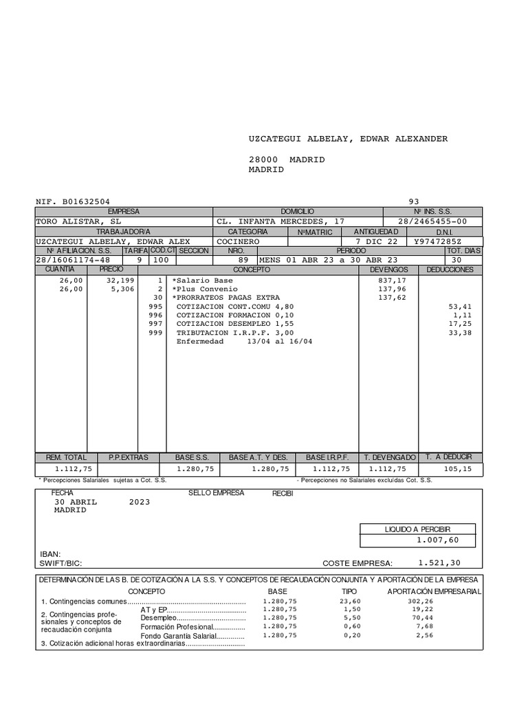 Nomina 2 | PDF | Empleo