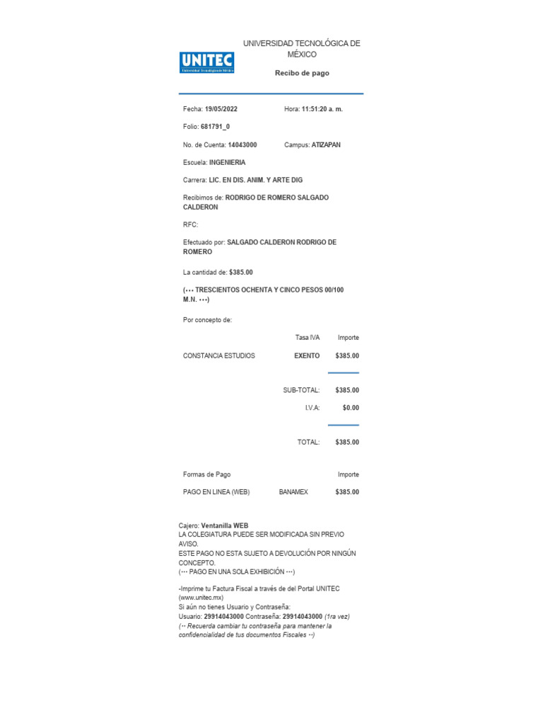 Comprobante de Pago | PDF