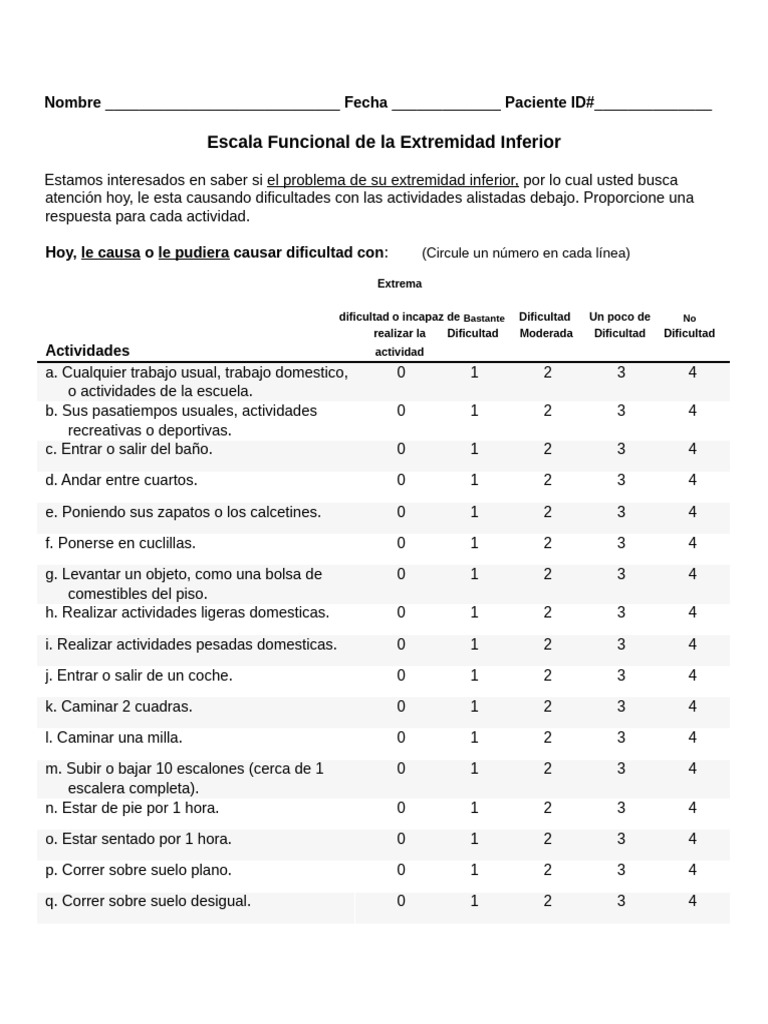 Lower-Extremity-Spanish-version | PDF