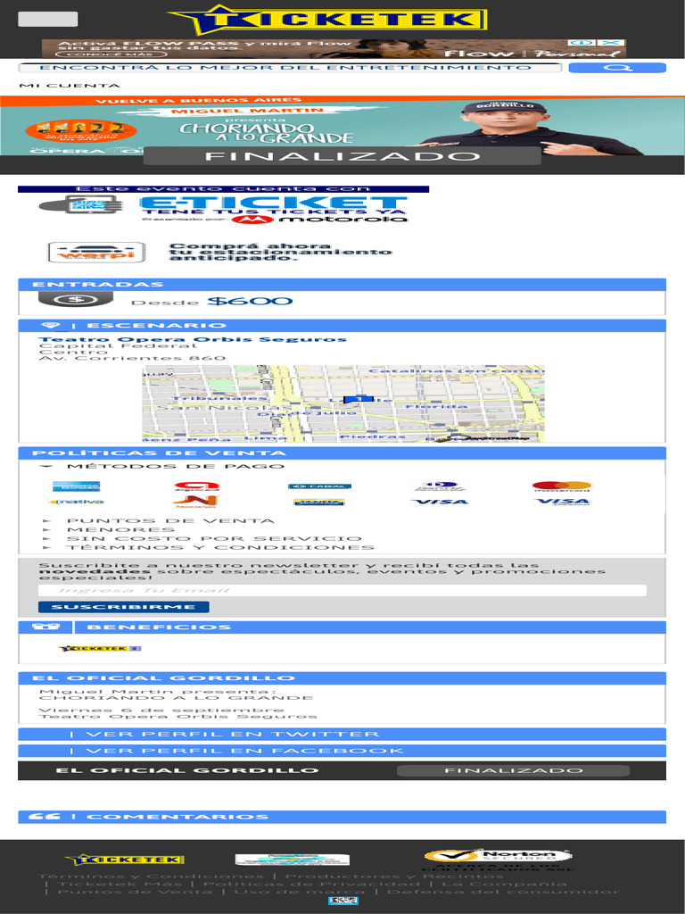 El Oficial Gordillo Ticketek | PDF