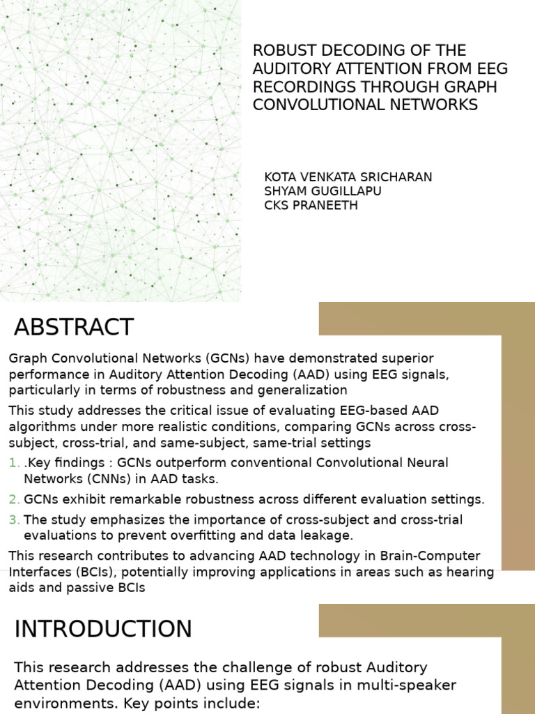 Robust Decoding of The Auditory Attention From Eeg | PDF | Electroencephalography | Artificial ...