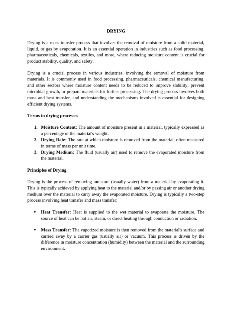 Drying, Adsorption, and Extraction | PDF | Adsorption | Evaporation