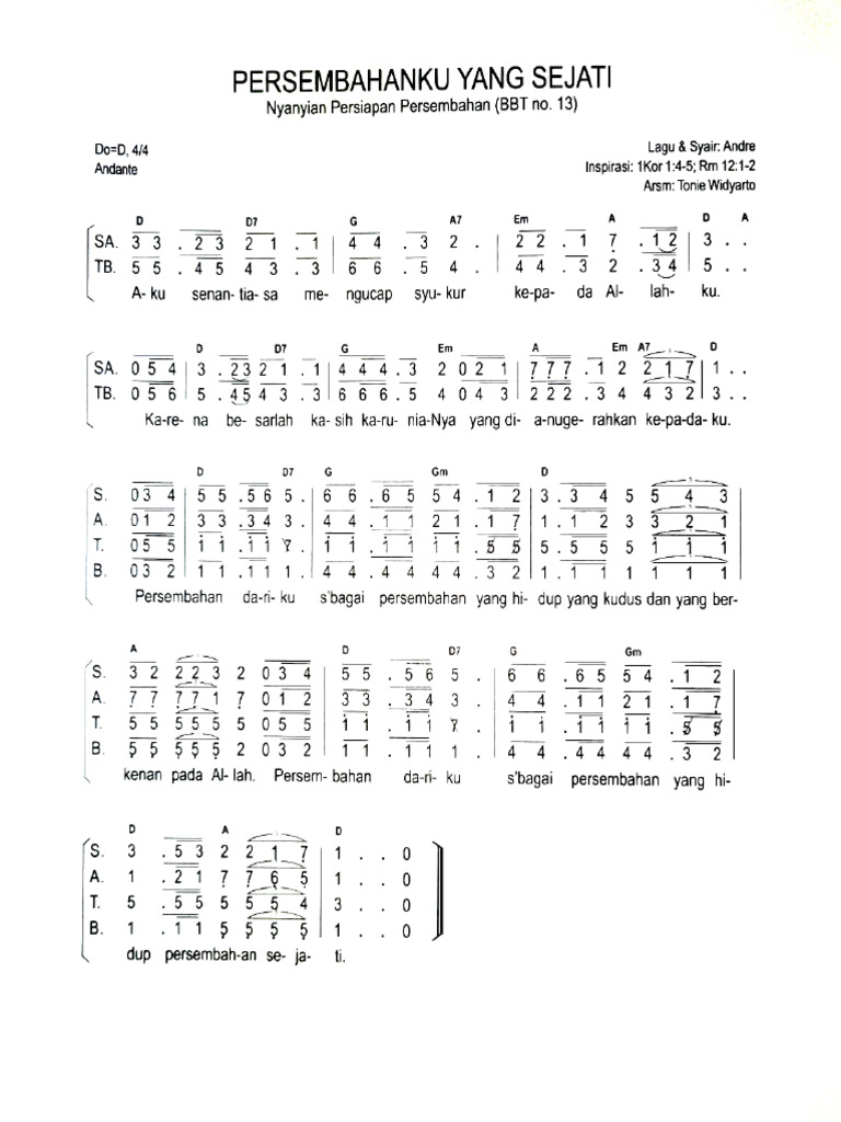 Persembahanku Yang Sejati - BBT - 240627 - 105835 | PDF