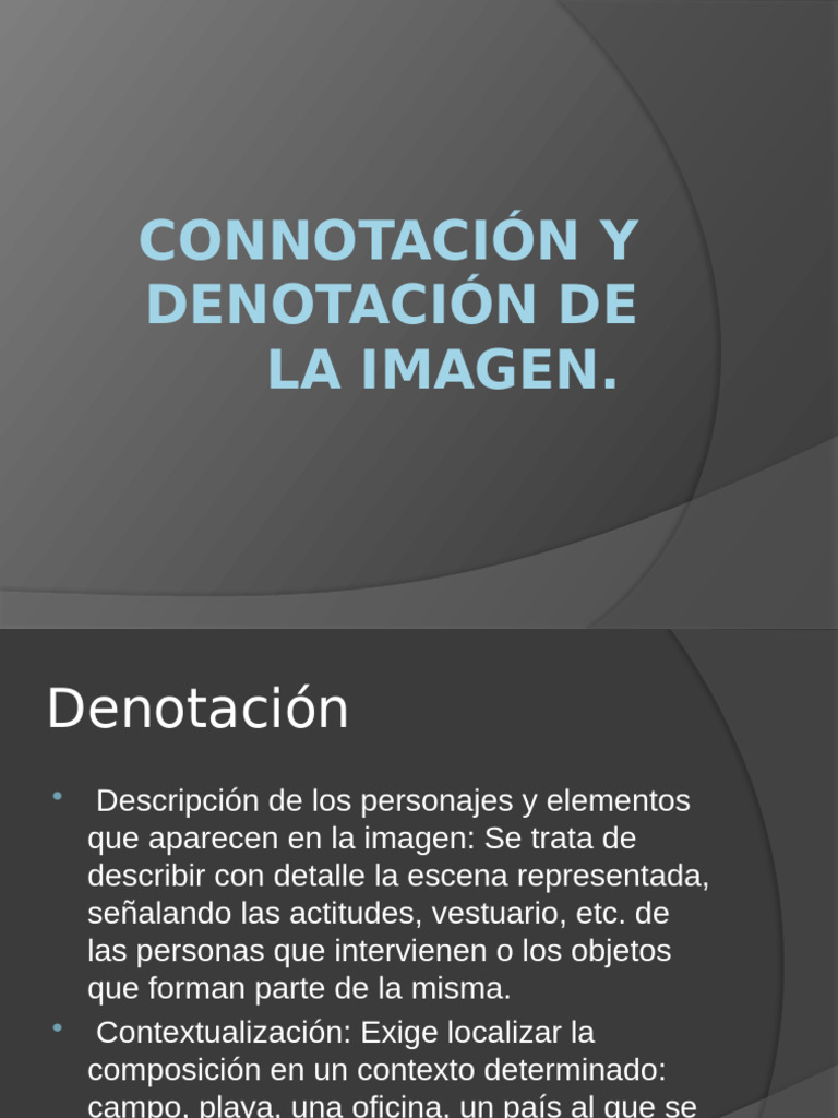 Connotación y Denotación de La Imagen | PDF | Relaciones personales ...