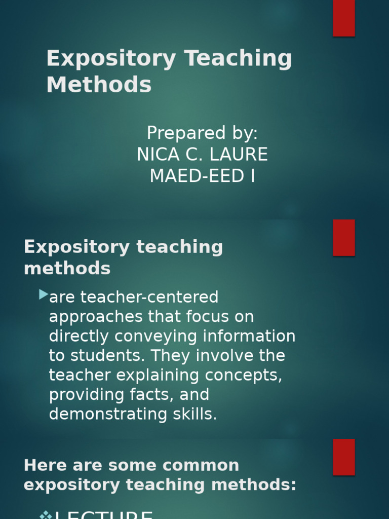 Expository Teaching Methods | PDF